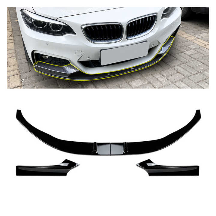 Glossy Black Front Splitter for BMW F22 M Sport MP Front Lip and F22 M ...