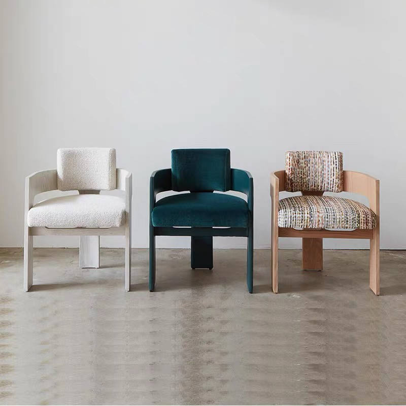 JP Luxury Modern Upholstered Living Room Solid Wood Dining Chairs ...