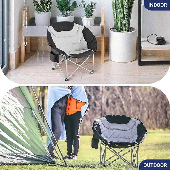 Extra Large Upholstered Round Enclosure Foldable Portable Beach Lounger ...