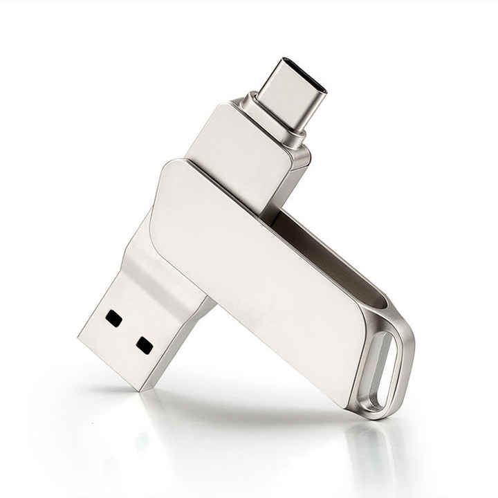 Metal Flash Drive 2 in 1 OTG 2.0 3.0 U Disk Type-C Memory Stick