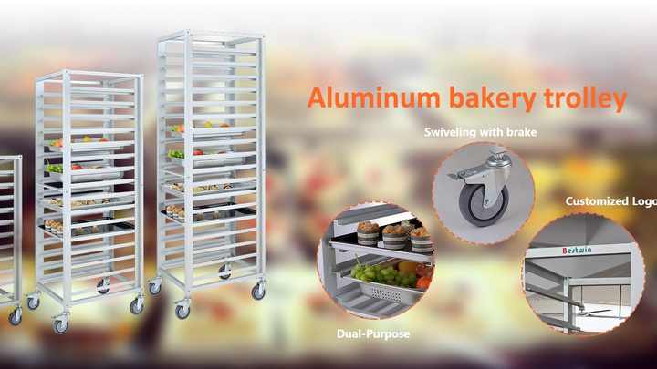 Commercial Bakery Supplies Aluminum Baking Bun Pan Rack Wheeled Oven ...