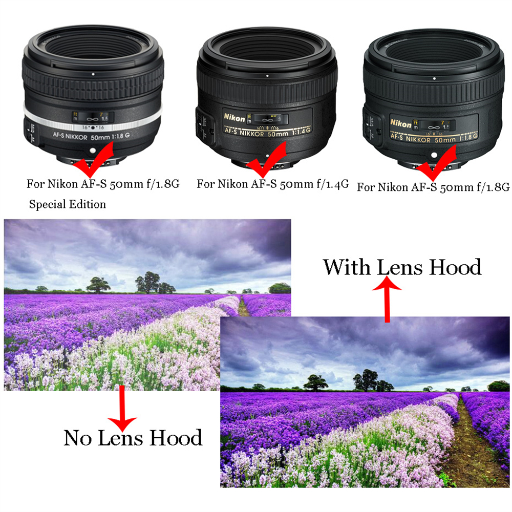 HB-47 Lens Hood for AF-S 50mm F/1.4GF/1.8G Bayonet Camera Lens Hood ...
