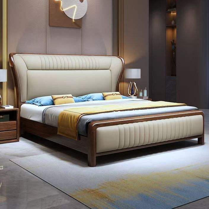 Modern New Chinese Style Solid Wood Large Bed Leather| Alibaba.com