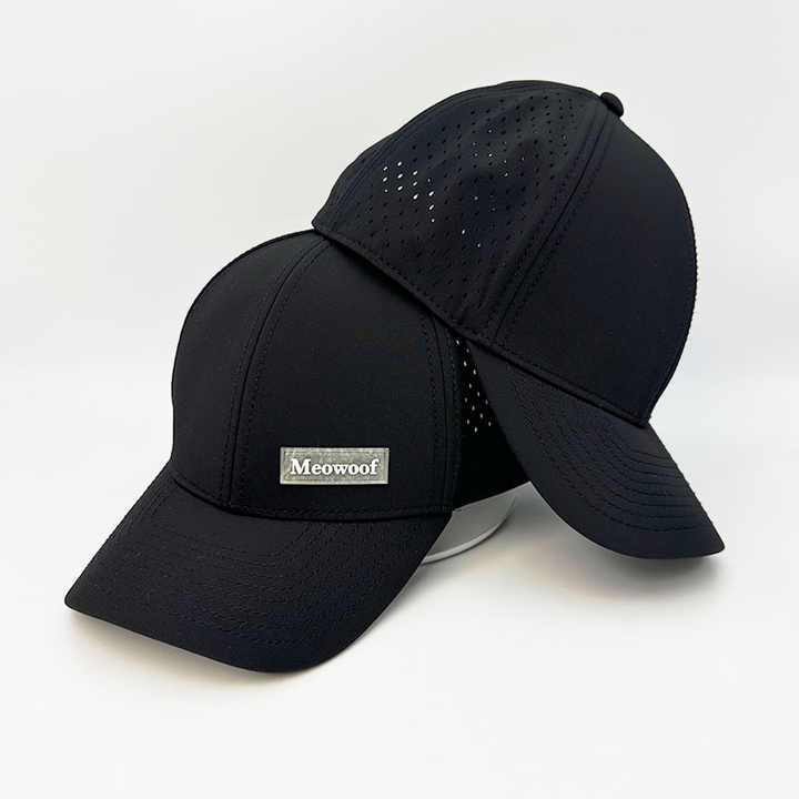 Laser Cut Perforated Black Gorras Baseball Caps Sweatproof Custom ...