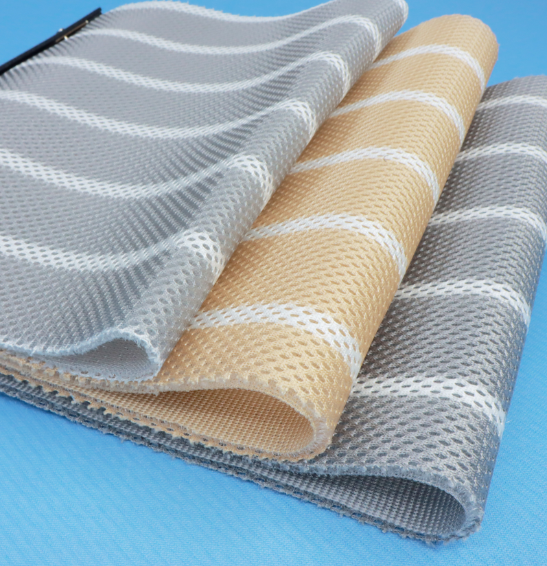 Breathable Mesh Fabric, 3D Sandwich Mesh Fabric,beige and White Stripes ...