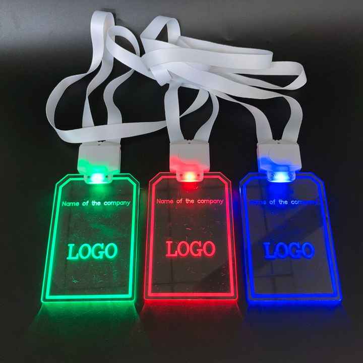 Custom Shape Color Changing Led Lanyard With Laser Engraved Logo Oem/odm