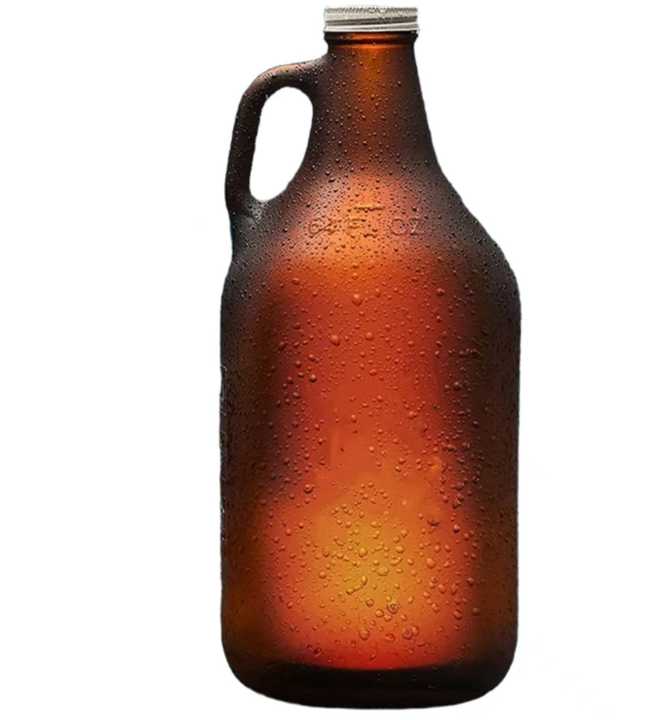 Home Brew 32oz 64oz 128oz 1 Gallon Amber Brown Beer Growler Jug with ...