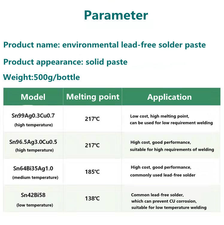 Solder paste 500g high/medium/low temperature halogen-free lead-free no ...