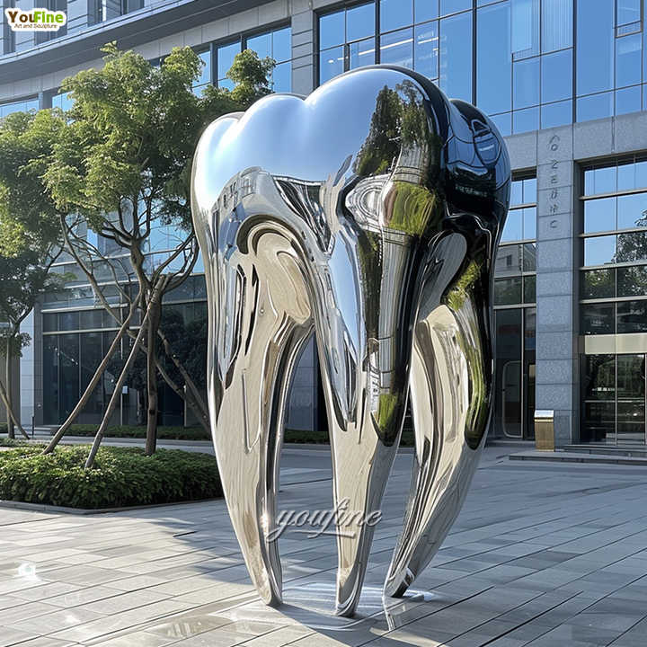 Stainless Steel Teeth Sculptures for Dental Clinic Decor