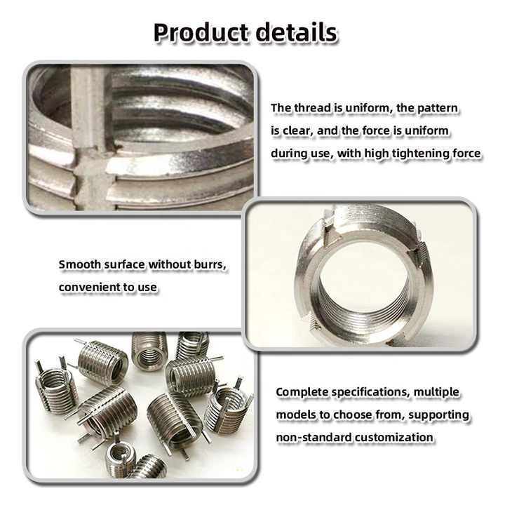 Stainless Steel Threaded Fasteners - Key Locking Inserts Odm