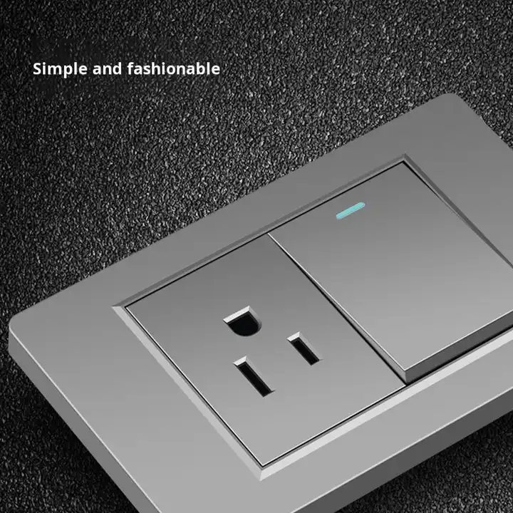 118 Type 15A Fireproof Switch Socket Gray PC Panel Wall Thai Style Six ...