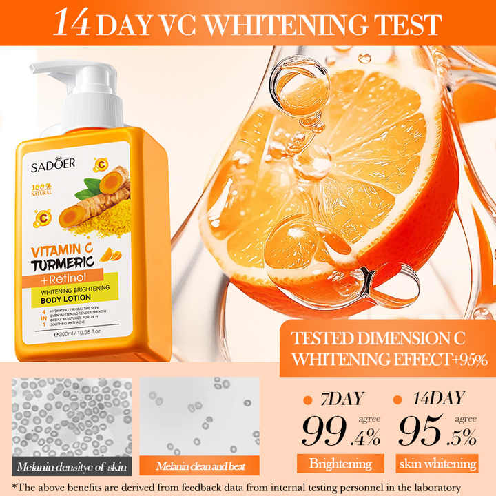 SADOER Vitamin C Turmeric&Retinol Whitening and Brightening Body Lotion| Alibaba.com
