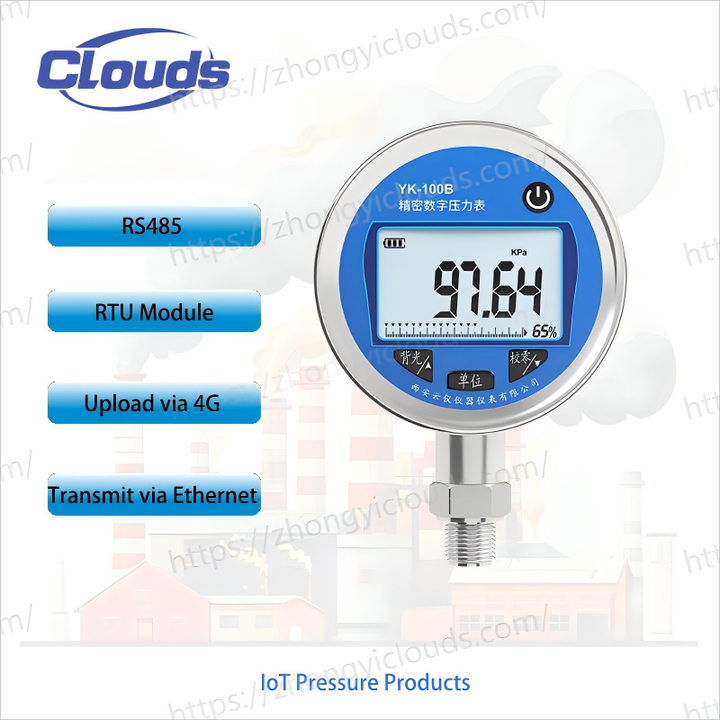 Clouds RS485 Modbus Digital Pressure Gauge with Data Logging for ...