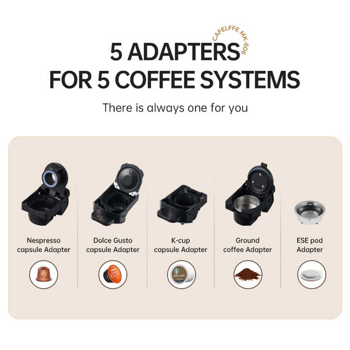 CAFELFFE 5in1 Espresso Pod Machine - Portable & Versatile