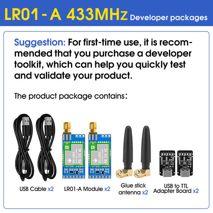 DX-SMART LR02-SET Lora Module - Long Range Wireless Data Transmission
