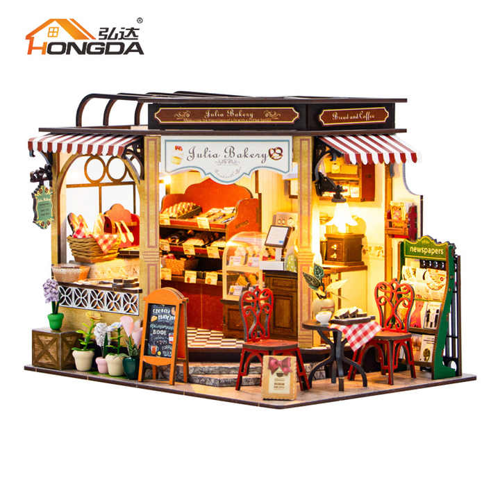 Hongda M2422 Julia Bakery Dollhouse - DIY Miniature House