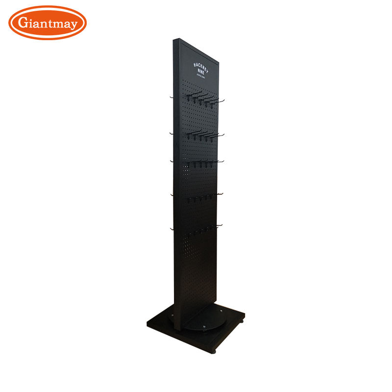 Custom Double Sided Turntable Metal Peg Board Display Stand