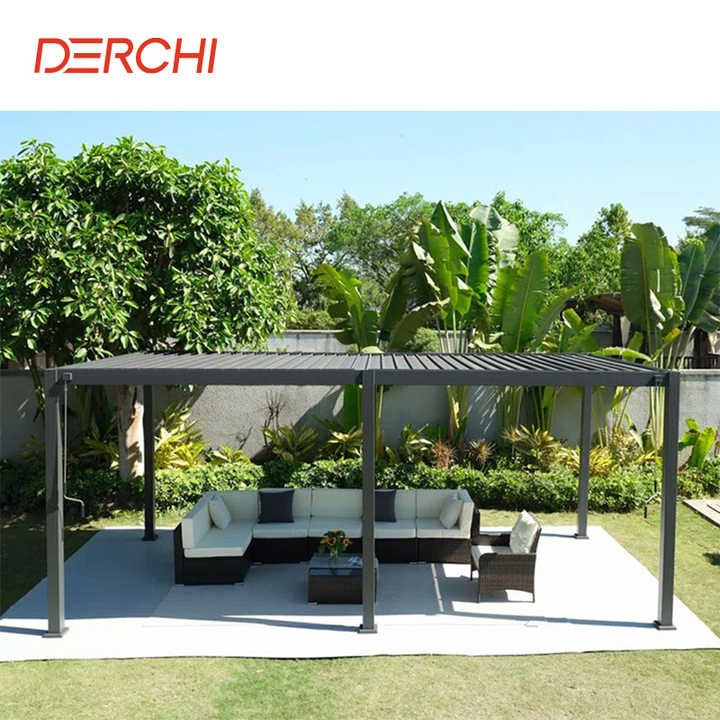 Motorised Outdoor Gazebo - Modern Aluminium Louvre Roof