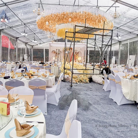 Outdoor large clear roof wedding party marquee transparent tent hall ...