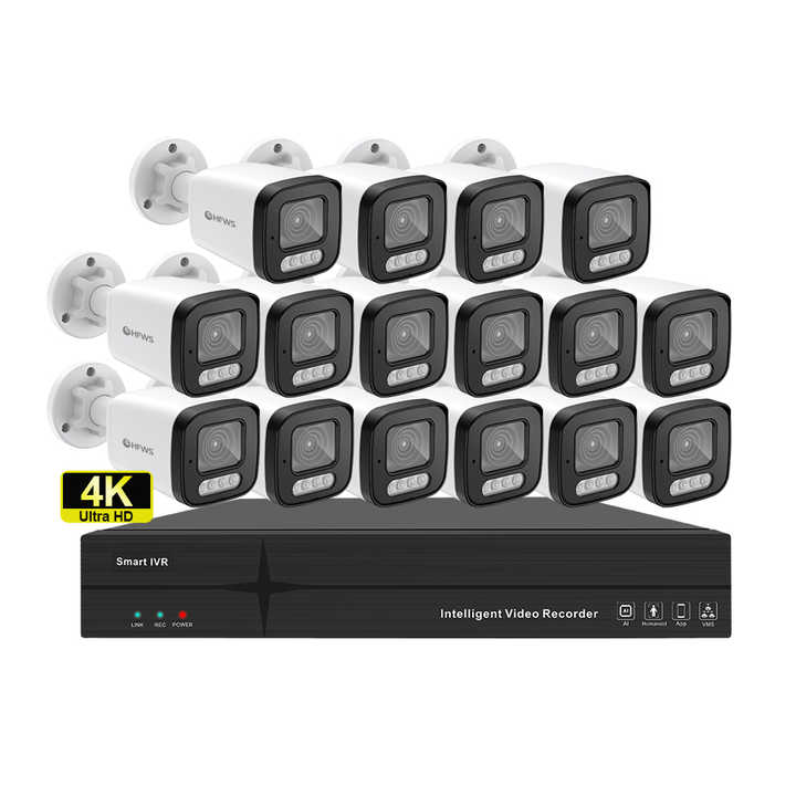 16ch NVR 8MP 4K PoE IP CCTV Camera System 25FPS Customizable OEM Indoor Outdoor Video ...