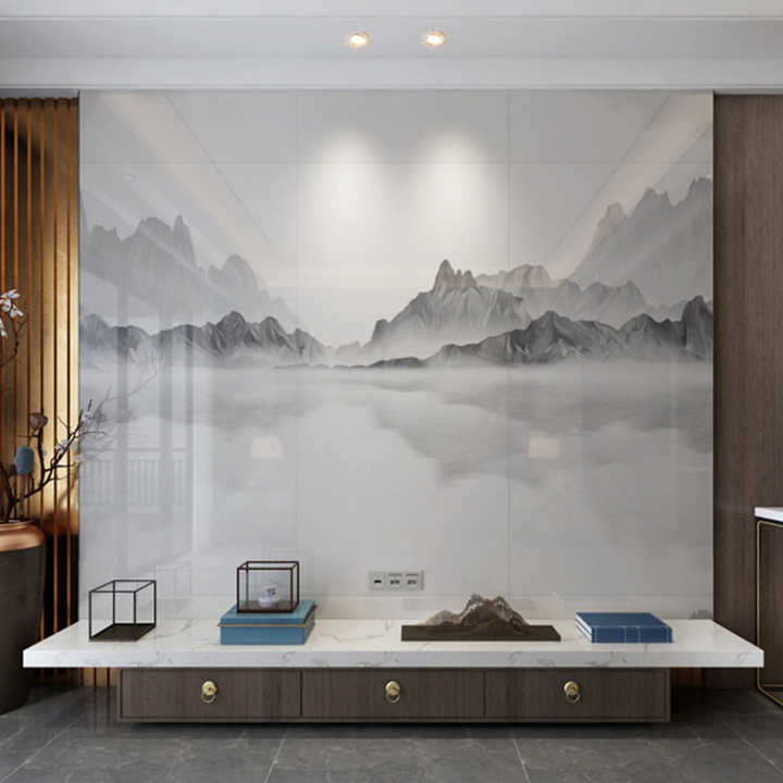 Manzara boyama sinterlenmiş taş cilalı levhalar 900x1800mm 9MM kalın 3A ...