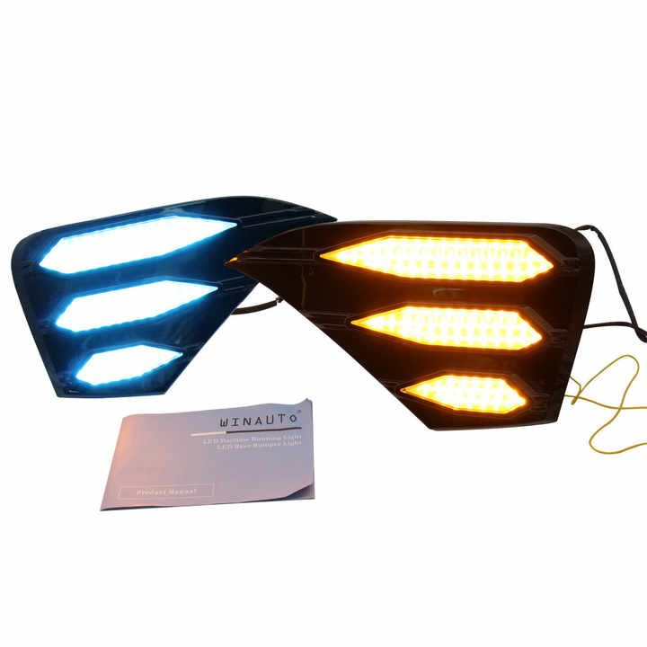 WINAUTO Car Light with Turn Signal Function 12V DRL Fog Lamp for ...