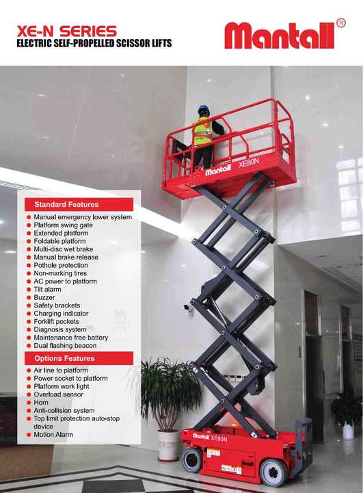 Mantall XE80N Electric Self-Propelled Scissor Lift - High Efficiency