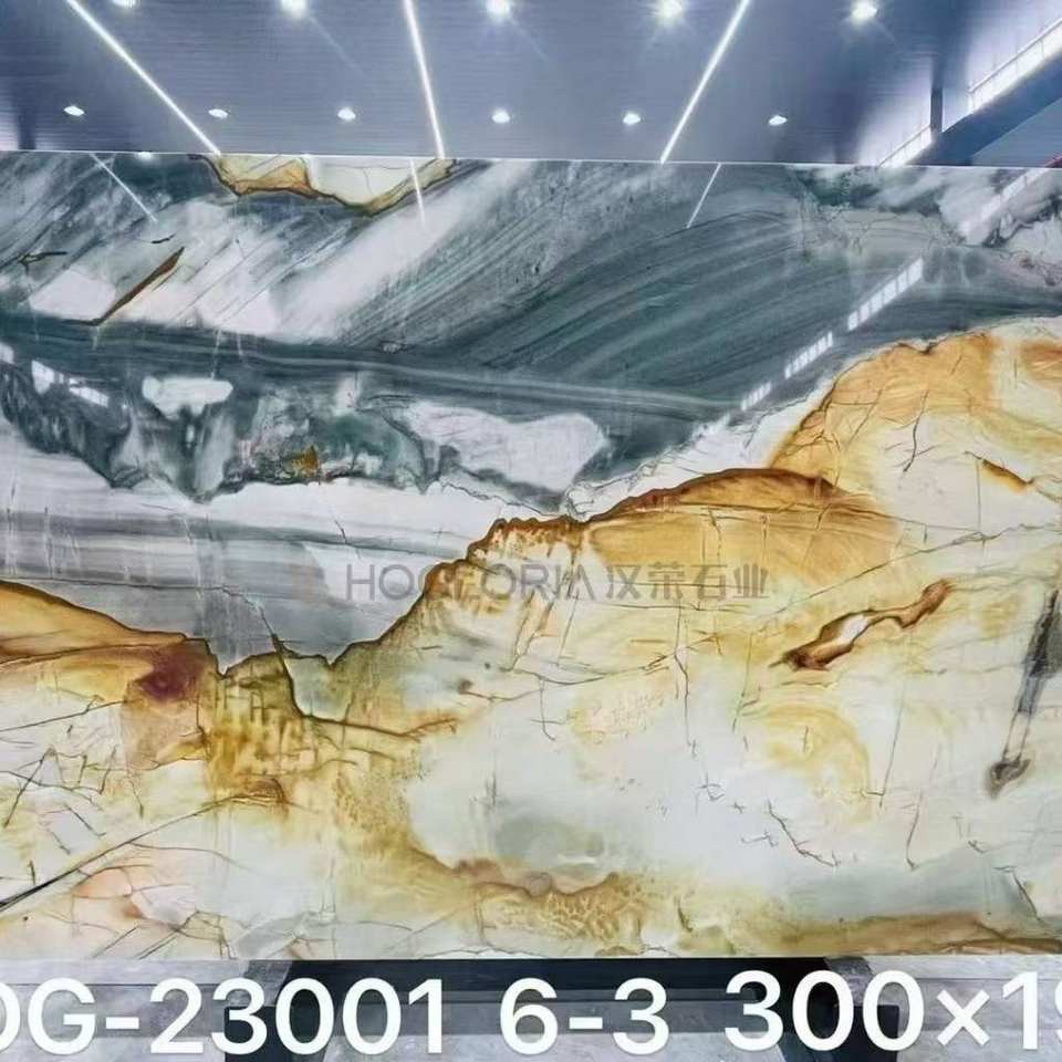 Natural Calcite Marble Big Slab Waterproof Eco-Friendly Elegant Green ...