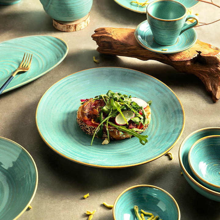 2023 INS Vacation Hotel Resort Blue Dinnerware Sets