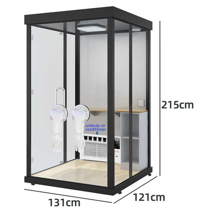 Movable Isolation Healthcare Booth - Tempered Glass & Soundproof