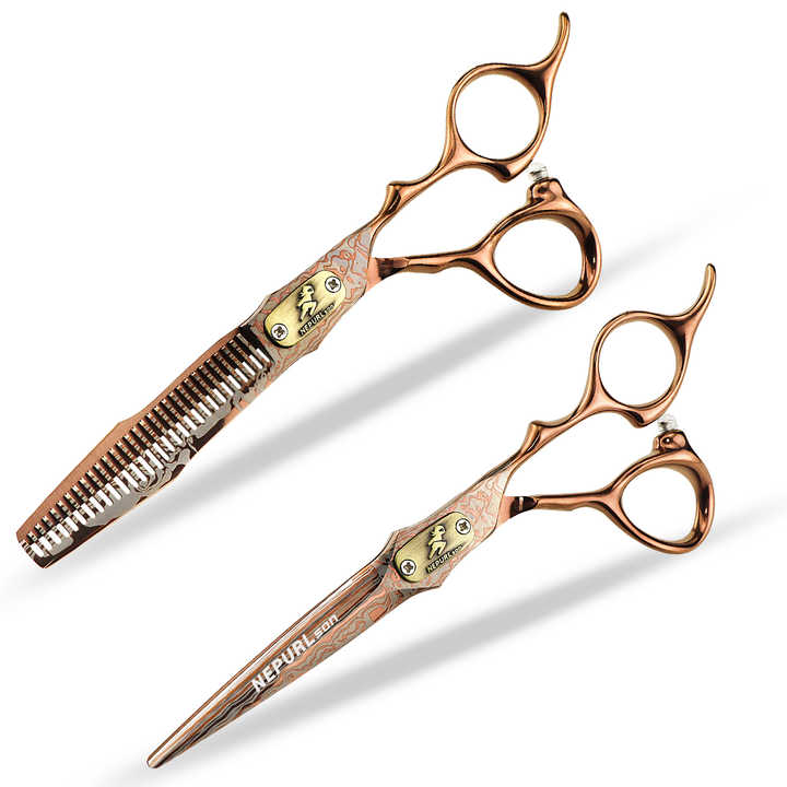 6.0 Inch Bronze Damascus New Fashion Design Beauty Barber Scissors Flat ...