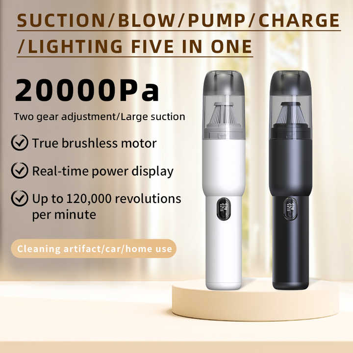 20000PA Car Vacuum Cleaner Portable Cordless 4-in-1 Mini Handheld Vacuum with Brushless Motor ...