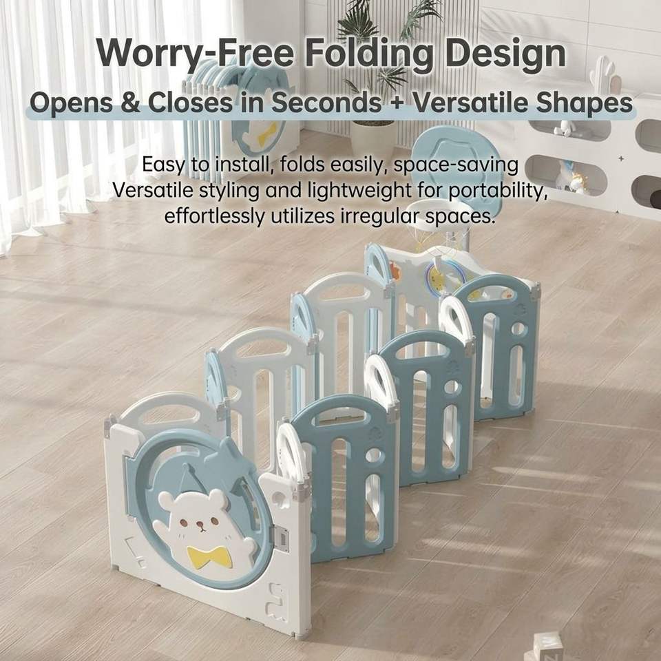 61cm Plastic Contemporary Design Toddler Playpen Anti-Tipping Panels ...
