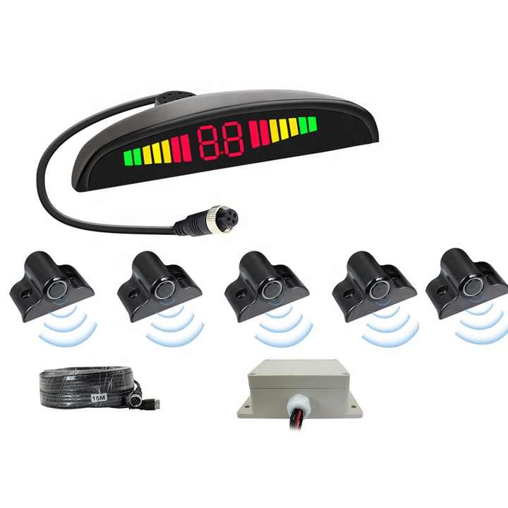 Waterproof 5-Sensor Rear Parking System for Vehicles Long Range LED ...
