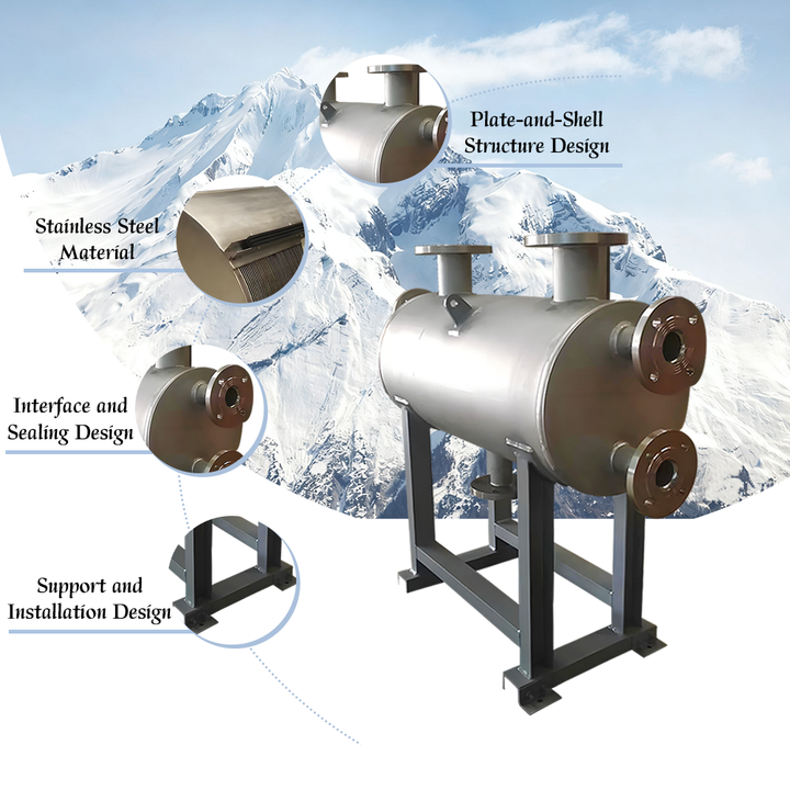 Plate-and-Shell Heat Exchanger High Efficiency Heating Cooling Waste ...