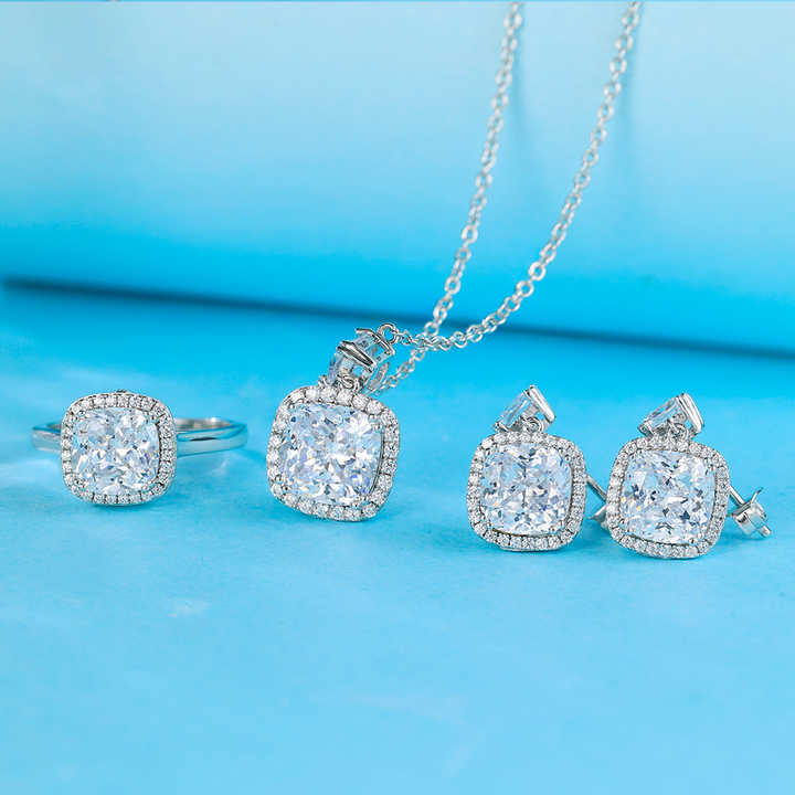Grace Jewelry Luxury 925 Silver Necklace Zirconia Zircon Womens Jewelry ...