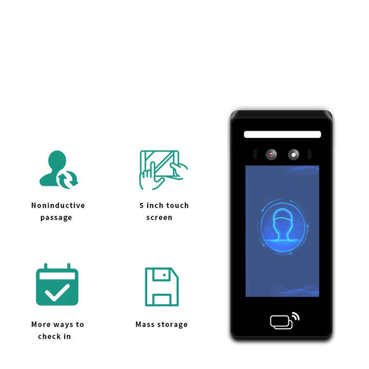 5 Inch Access Control Face Recognition with Cloud System