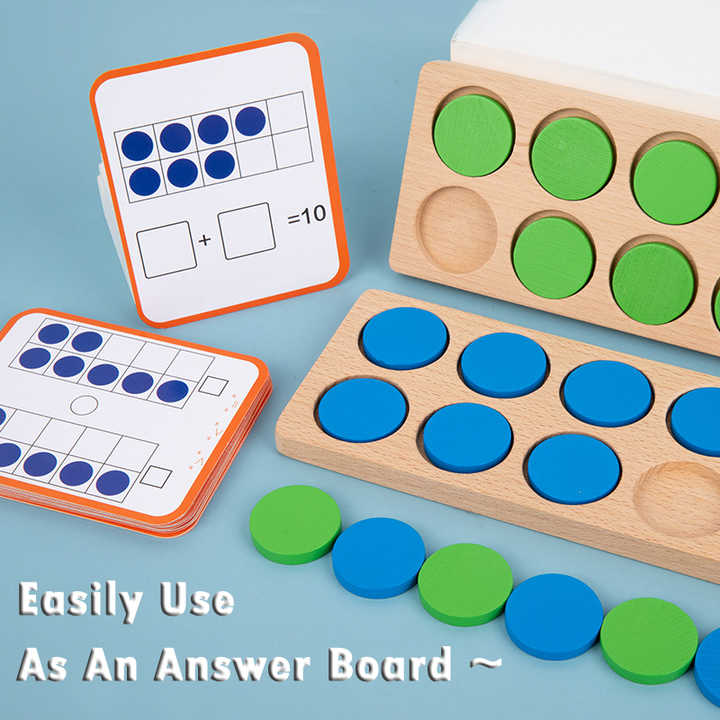 Wooden Ten-Frame Math Toys Preschool Math Manipulative Number Sense ...