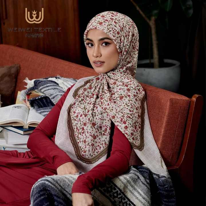 Bawal Printed Malaysia Scarf Voile Cotton Voile Veil Tudung-borong ...