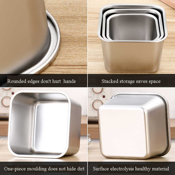 Stainless steel square food storage container covered seasoning jar ...