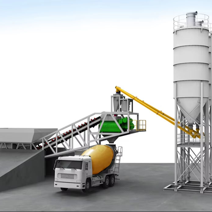 Batch Plant Concrete Mixers HZS60VY Theoretical Production 60M³/h ...