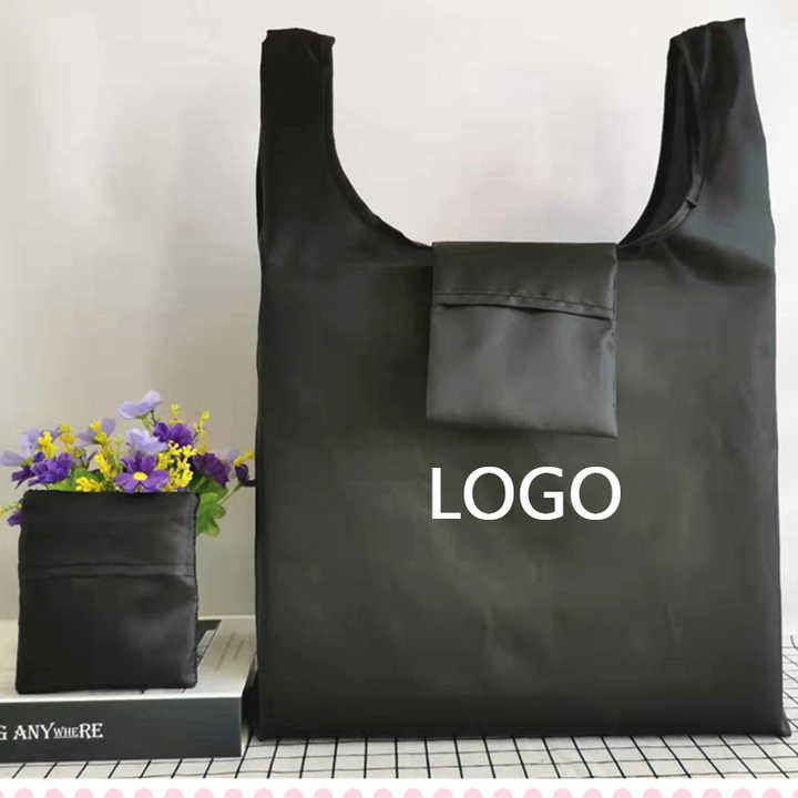 Custom Logo 210D Thick Polyester Foldable Shopping Bag