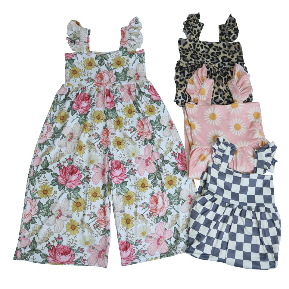 Hot Selling Summer Milk Silk Fabric Infant Baby Jumpsuit Custom Flower ...
