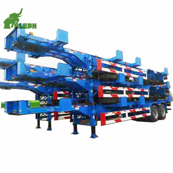 20ft Terminal Skeletal Container Trailer Skeleton Shipping Container Chassis Semi Trailer For ...