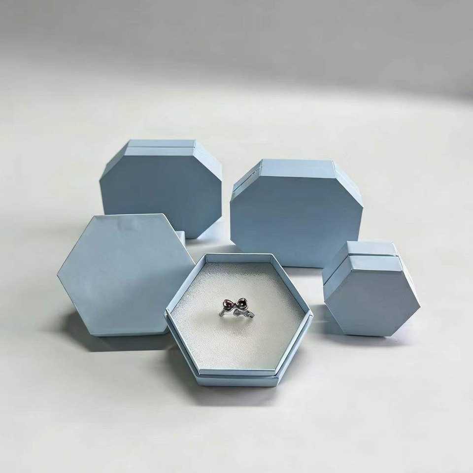 Customized High-End Hexagonal Kraft Paper Jewelry Packaging Box UV ...