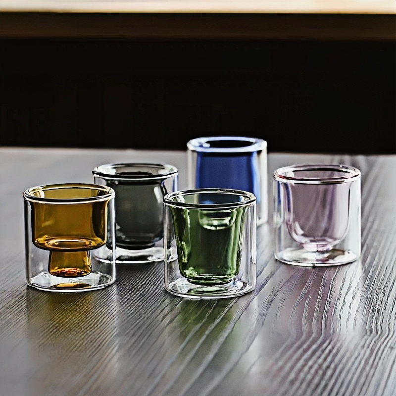 Premium Multicolor Double Layer High Borosilicate Glass Mug Heat ...