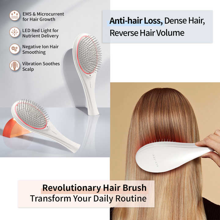 ACETINO 3 in 1 LED Red Light Anti Hair Loss Scalp Massager Brush