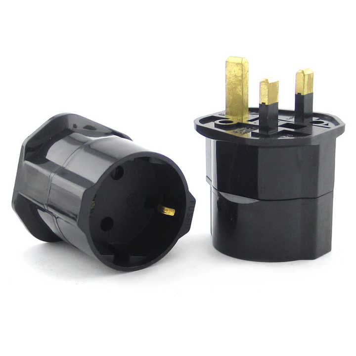 EU to UK Travel Adaptor Converting European Schuko to Standard UK 3-Pin ...