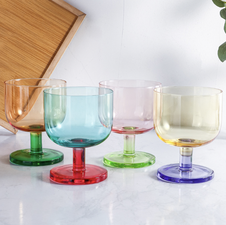 Creative Jelly Color Crystal Glass Handmade Solid Color Contrast Juice ...