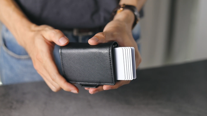 Custom Double Wallet Aluminum ID Card to Block Credit Card Carbon Fiber ...